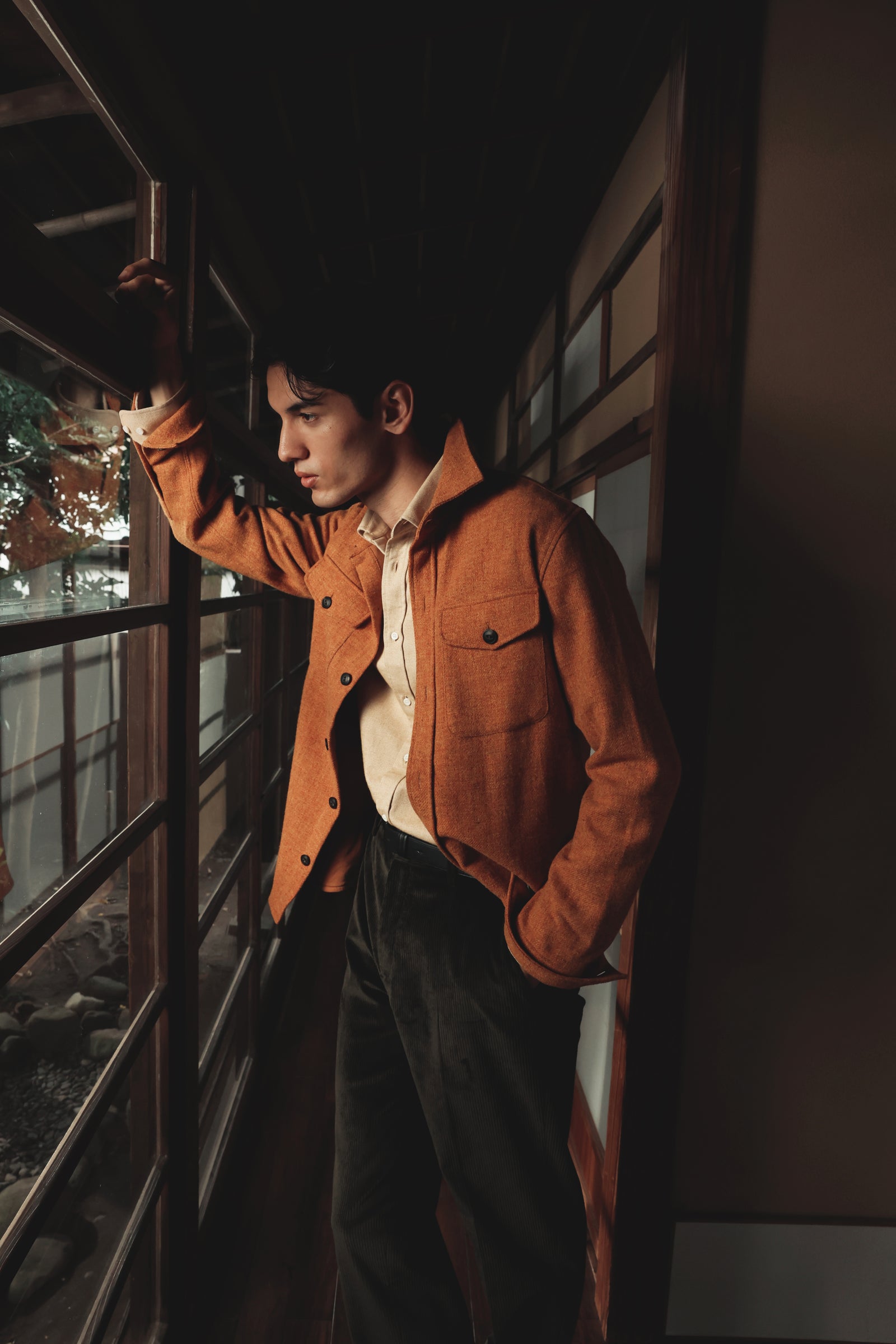 Milo overshirt in orange turmeric wool flannel – Bonnegueule