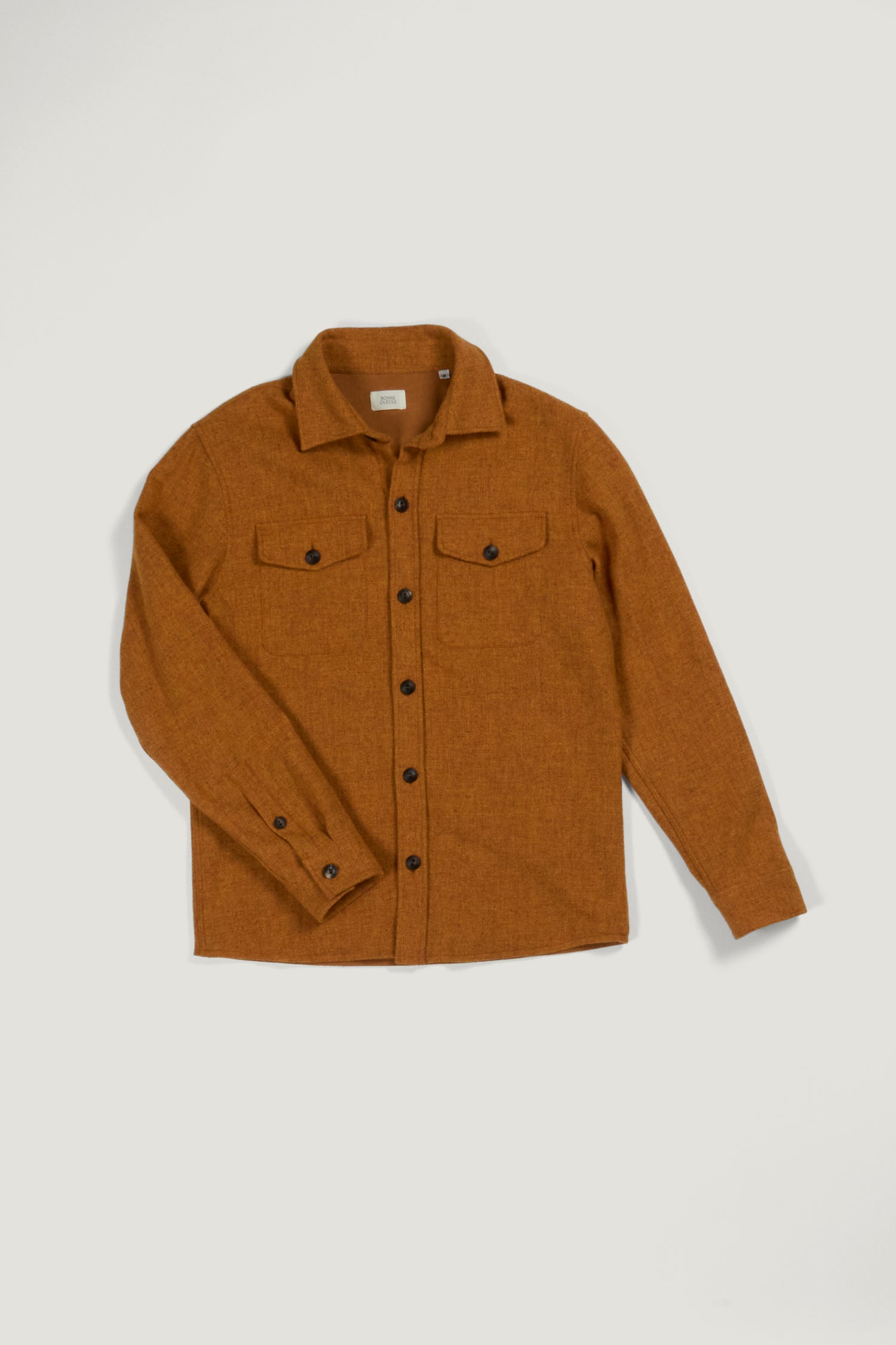 Milo overshirt in orange turmeric wool flannel – Bonnegueule