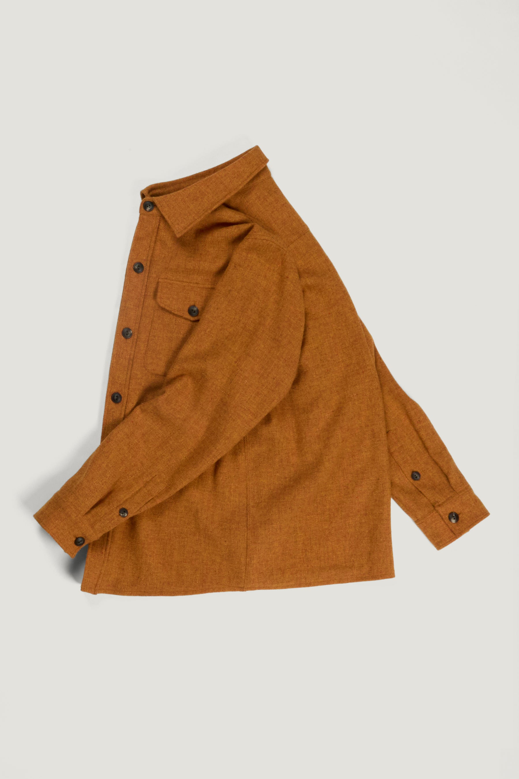 Milo overshirt in orange turmeric wool flannel – Bonnegueule